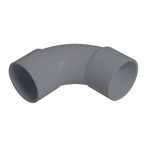 FLOPLAST SOLVENT WASTE 90 DEG SWEPT BEND (GREY) (40mm)
